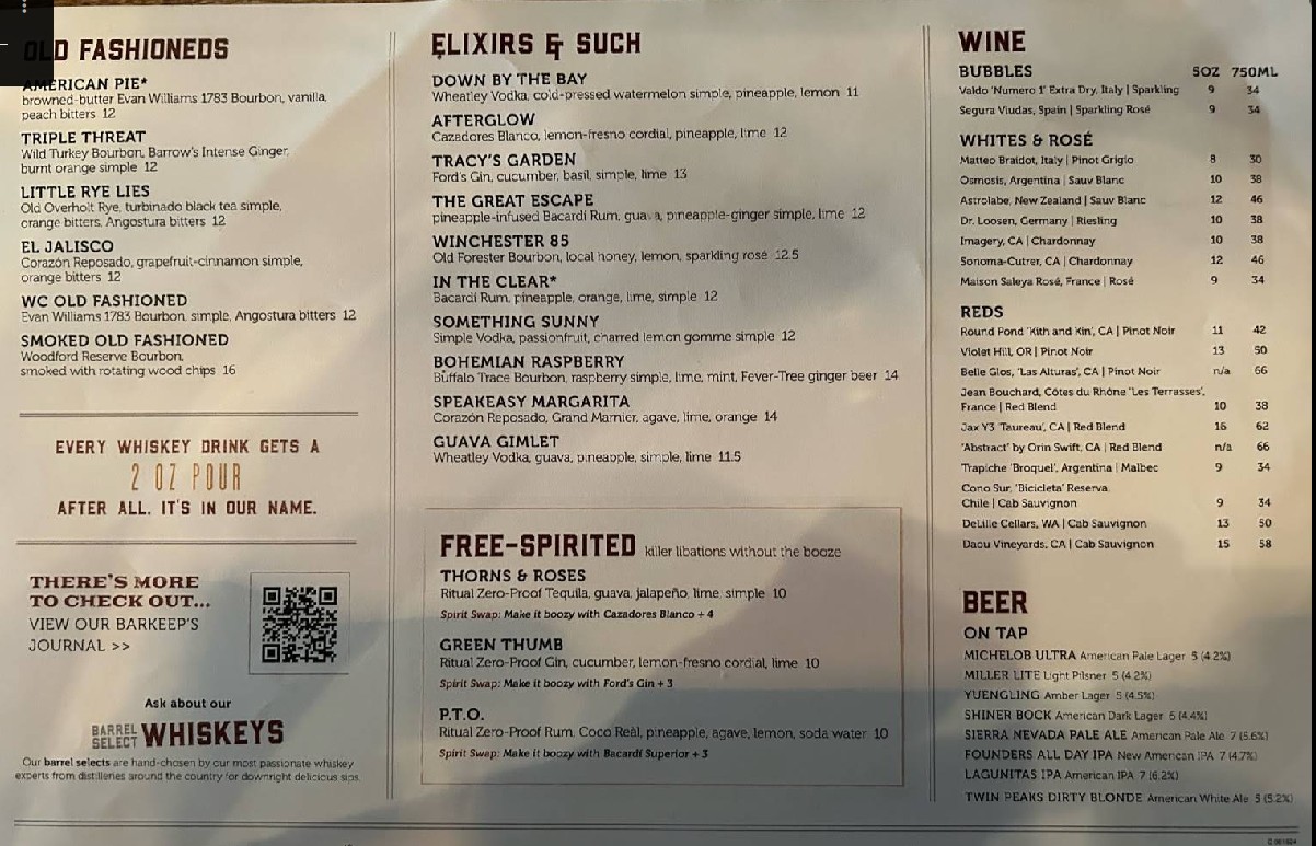 The menu of Whiskey Cake Kitchen & Bar|In Plano it offers you some ...