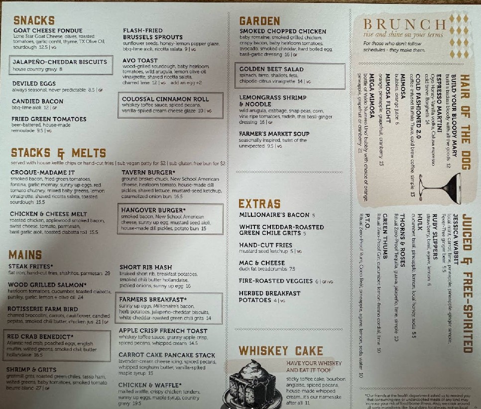 The menu of Whiskey Cake Kitchen & Bar|In Plano it offers you some ...
